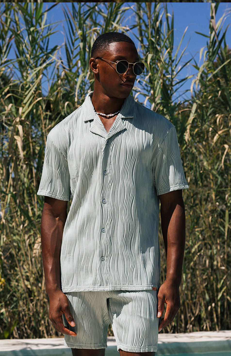 Relaxed Fit Wave Shirt in Sage – MAUVAIS (USA)